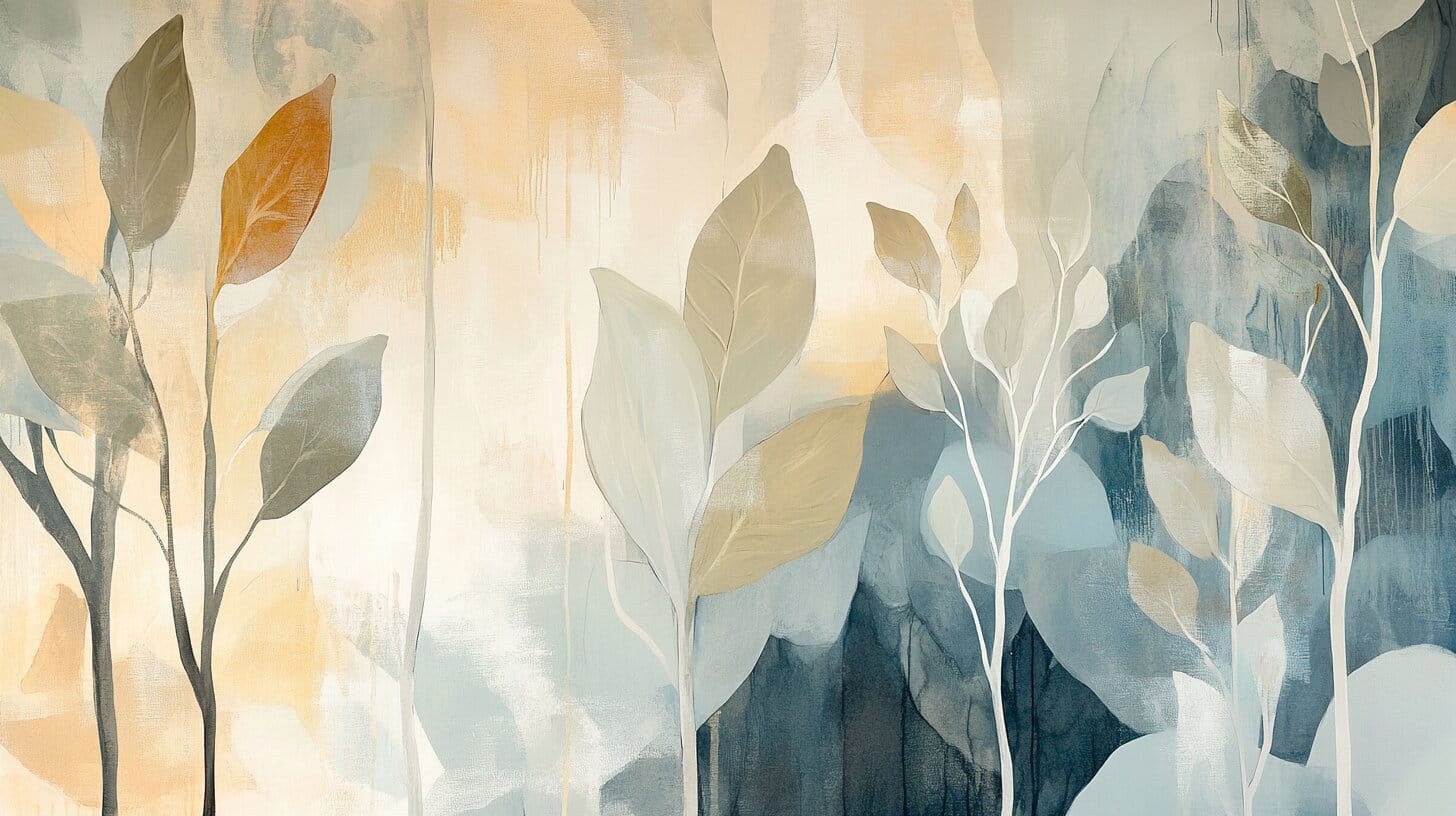 Transform Your Space with Serene Abstract Leaves Wall Murals: A Guide ...